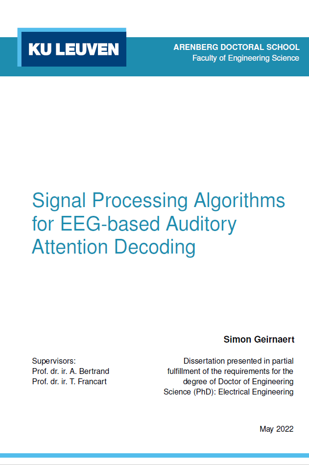 Signal Processing Algorithms For Eeg Based Auditory Attention Decoding Simon Geirnaert